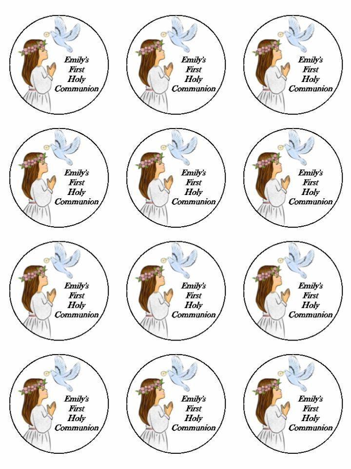 First Communion Printable Tags For Cupcakes Baptism Decorations In